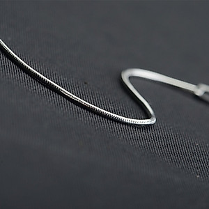 LUHE Silver Chain Sterling Silver Snake Chain Necklace 1MM Italian Crafted Thin Chains Lightweight Strong Chains - Lobster Claw Clasp Christmas Gifts for Women 14-30 inchs (1mm snake chain 18in)