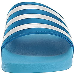 adidas Originals Women's Adilette Slides Sandal, Sky Rush/White/Blue Rush, 6