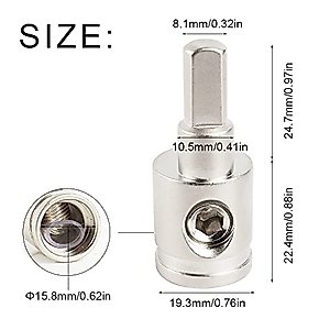 Amp Input Reducer Brass with Nickel Plated 0 Gauge Car Audio Power/Ground Amp Input Reducer Adapter 2Pcs
