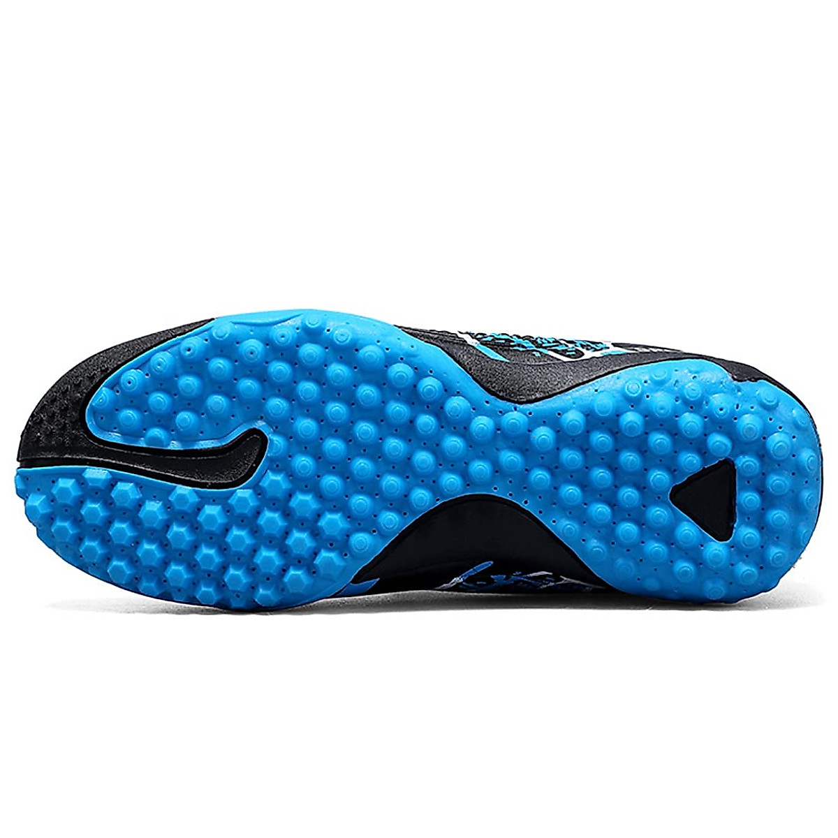 FUQIAO Kids Firm Ground Soccer Cleats for Boys Girls Outdoor Athletic Turf Shoes Indoor Football Trainning Sneakers, Blue, 2.5 Little Kid