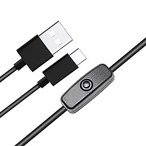 FBHDZVV Power USB Switch Type-C Cable for Raspberry Pi 4, Replacement for Raspberry Pi 4B Power Supply Cord 5V 3A Pi Switch ON/Off Compatible with Raspberry Pi 4B Type C USB Devices（1-Pack）
