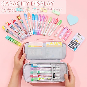 Angirlish Custom Pencil Case,Large Capacity Pencil Pouch with Handle,Canvas Pencil Box with Name,Aesthetic Pencil Bag for College Student Teen Girls Office Supplies,Personalized Back to School Gifts