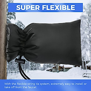 Outdoor Faucet Covers for Winter Freeze Protection, 2 Pack 6.7" x 11" Hose Bib Covers for Winter, Water Spigot Covers Winter Insulated, Pipe Wrap Insulation Cover Socks Outside Faucet Freeze Protector