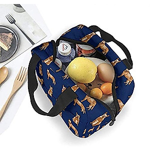 SHENGBAO Insulated Lunch Bags Australian Cattle Red Heeler Simple Dog Breed Navy Water-Resistant Thermal Lunch Box For Work, one size