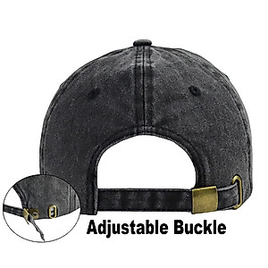 Chemo Headwear for Women, Breast Cancer Awareness Accessories Pink Ribbon Hat, Adjustable Washed Chemo Hair Don't Care Baseball Caps, Breast Cancer Survivor Gifts for Woman, Mom, Wife (Black)