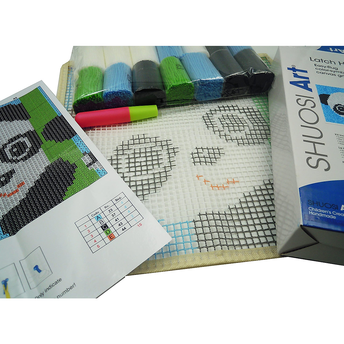 Puzamen Latch Hooks for Kids, Latch Hook Rugs for Beginners Soccer