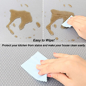 4 Rolls EVA Plastic Shelf Liner, Non-Adhesive Cabinet Drawer Shelf Liner, Non-Slip Fridge Liner, Kitchen Drawer Mats Cupboard Shelf Liner for Kitchen Home – (15.7 in x 6.56ft)/Roll, Clear