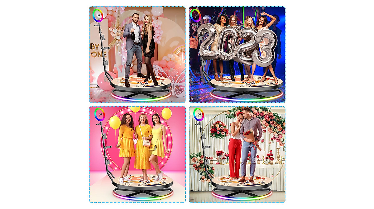 360 Photo Booth Machine with Ring Light for Events