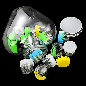 YOHOSA Glass Wax Container Concentrate Jar with Silicone Lids silicone containers for wax 6ml 15pcs （Color mixing）