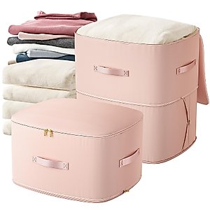 Uwqaqx Ultra Space Saving Compression Organizer, Compression Storage Bag For Blankets Clothes Comforter, Storage Tote For Space Saving, Heavy Duty Moving Bag, Storage Bag Organizer For Bedding (Pink)