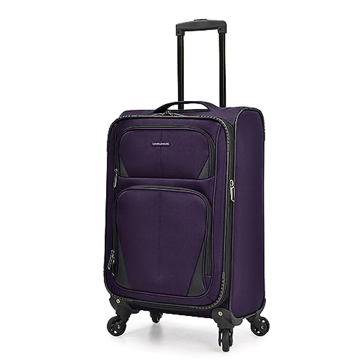 U.S. Traveler Aviron Bay Expandable Softside Luggage with Spinner Wheels, Purple, Carry-on 22-Inch