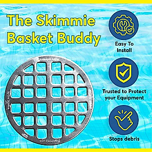 The Skimmie Basket Buddy Grate Keeps Debris from Pump Line - Sacrificial Aluminum Anode Grate Helps Prevent Pool Equipment Corrosion