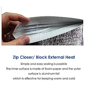 Signim Insulated Easy Zip Lock Resealable Aluminum Sandwich Bag with ice pack - Reusable Thermal Snack Bento Camping Picnic Hot & Cold Pouch (5P, 10 inch x 13 inch)