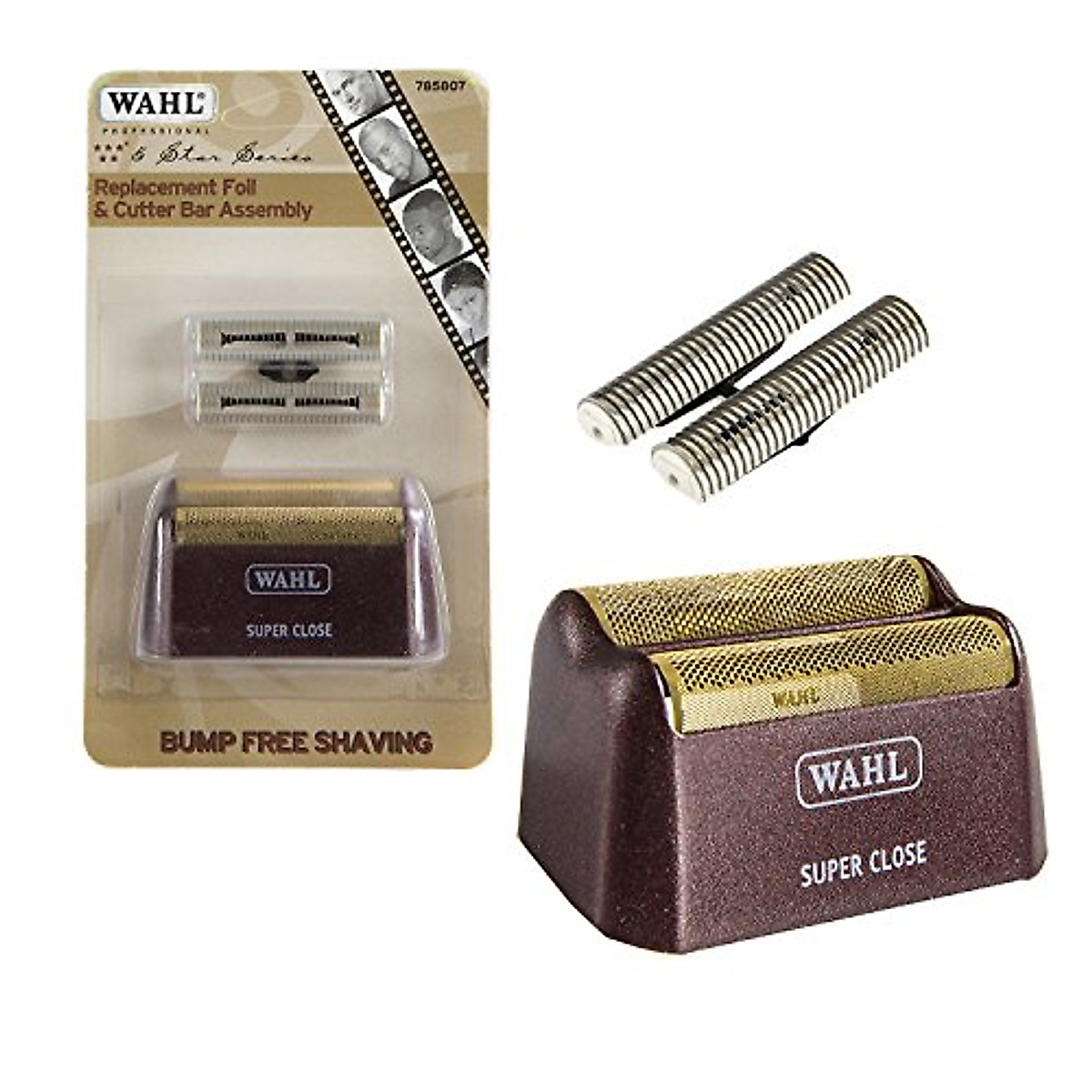 Wahl Professional 5 Star Series Shaver Shaper Replacement Super Close Gold Foil and Cutter Bar Assembly, Super Close Shaving for Professional Barbers and Stylists - Model 7031-100…