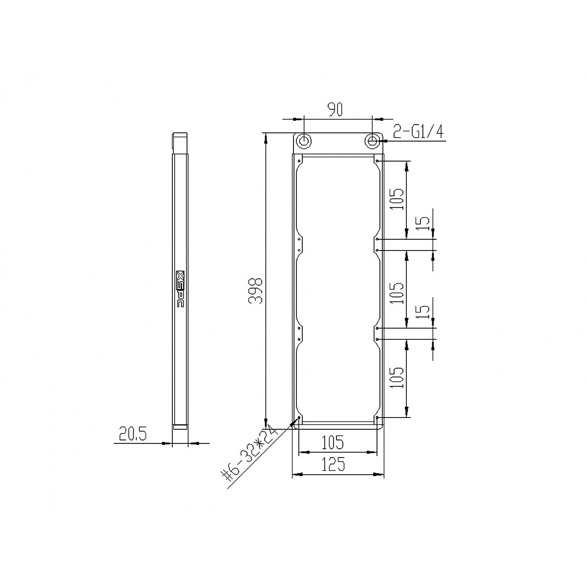 XSPC TX360 Ultra Thin Radiator, 120mm x 3, Triple Fan, Black