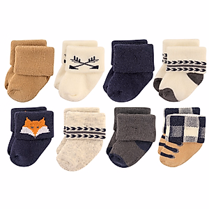 Hudson Baby baby boys Cotton Rich Newborn and Terry Casual Socks, Forest, 0-6 Months US