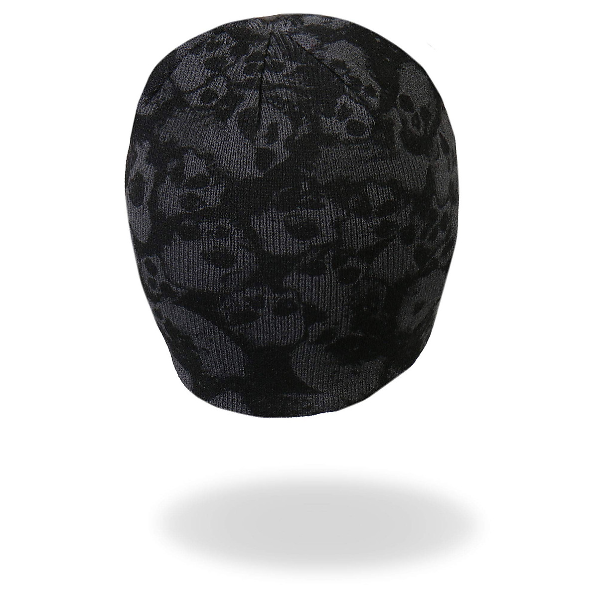 Hot Leathers KHB1036-13404 Ancient Skulls Knit Cap (Black, One Size)