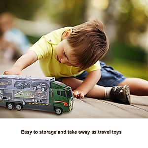 PowerTRC Army Toys for Boys 6-8 8-12, Die-Cast Army Military Vehicles Toys, Diecast Army Trucks and Cars with Carrier Truck, Kids Army Toys, Military Trucks for Boys