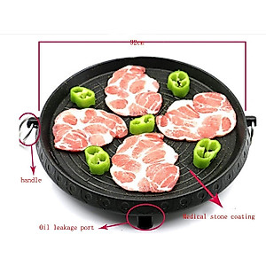 Korean Style BBQ Grill Pan with Maifan Coated Surface Non-stick Smokeless Barbecue Plate for Indoor Outdoor Grilling