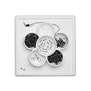 ezpz Mini Play Mat - 100% Silicone Suction Flower Plate with Built-in Placemat for Infants + Toddlers - Crafting + Snacks - Divided Plate - Dishwasher Safe (Cream)