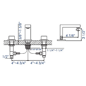 Alfi AB1322-BM Black Matte Widespread Modern Bathroom Faucet