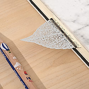 IUAQDP 8 Pieces Metal Leaf Hollow Bookmark with Hanging Hole, Leaf Vein Book Marker, Mesh Plant Page Marker for Bookworm Writer Reader Student Teacher Office School Stationery Accessory, Gold & Silver