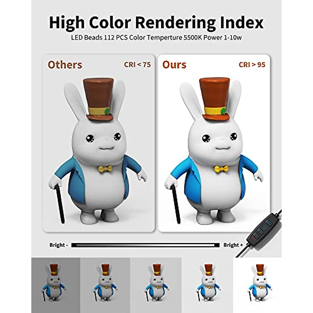 Glendan Portable Photo Studio Light Box,12"x12" Professional Dimmable Shooting Tent Kit with 112 LED Lights & 6 Backdrops for Jewelry and Small Items Product Photography