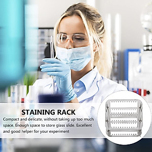 Microscope Slides Staining Rack Glass Slides Rack Stainless Staining Rack 26 Positions Microscope Slides Holder Glass Microscope Slides Rack