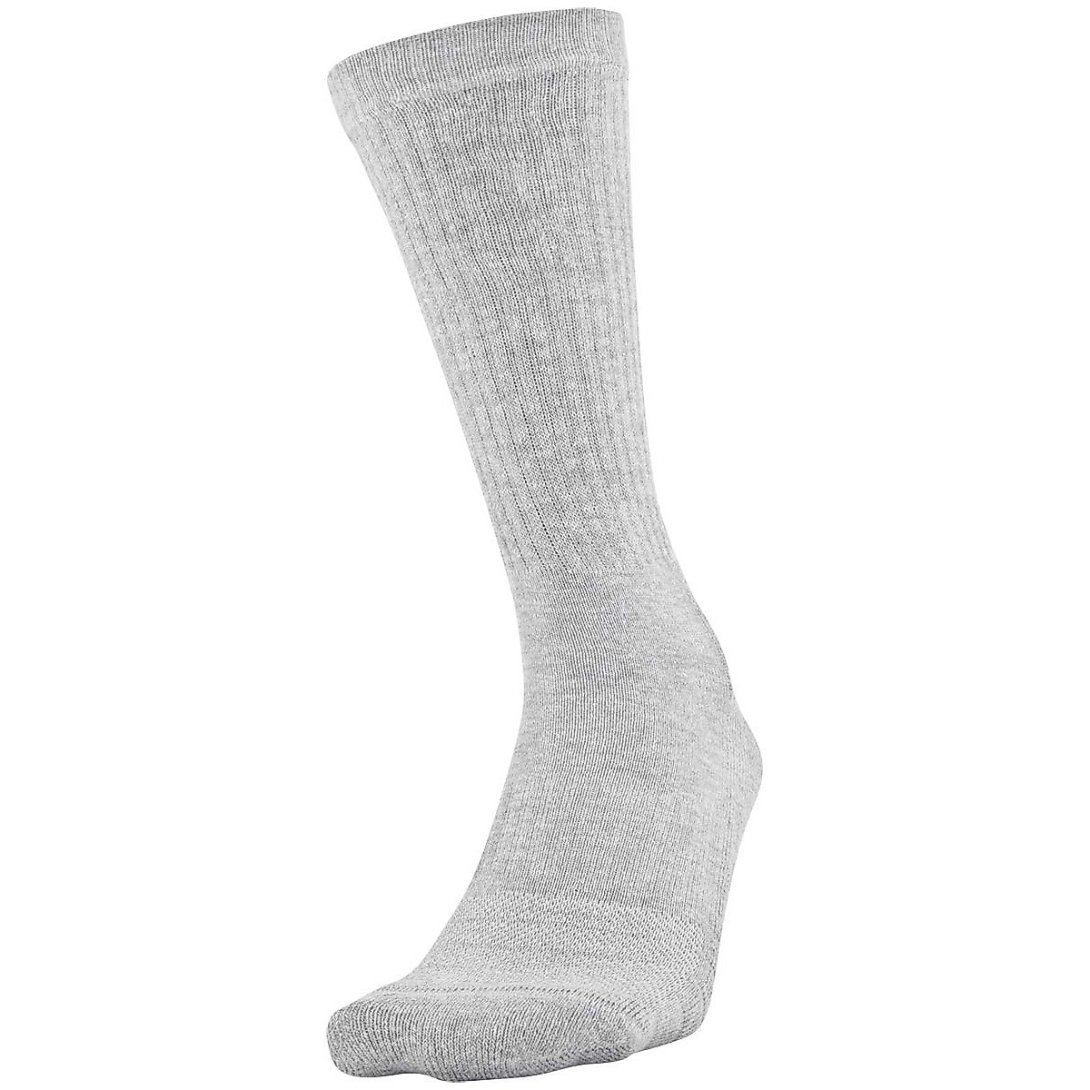 Under Armour Adult Training Cotton Crew Socks, Multipairs , True Gray Heather 2 (6-Pairs) , X-Large
