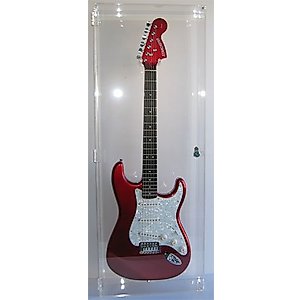 DisplayGifts Electric Guitar Display Case Rack Hanger Holder Wall Mount Cabinet Lockable 98%UV Protection
