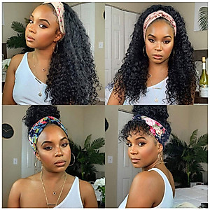 DRESHOW 4 Pack Boho Cotton Non-Slip Headbands for Women Girls Yoga Workout Running Knotted Turban Floral Elastic Head Wrap