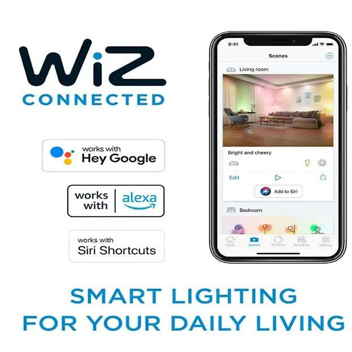 Philips Color and Tunable White BR30 LED 65-Watt Equivalent Dimmable Smart Wi-Fi Wiz Connected Wireless LED Light Bulb, Compatible with Alexa, Google Assistant, Siri, 2-Pack Recessed Can Light Bulbs