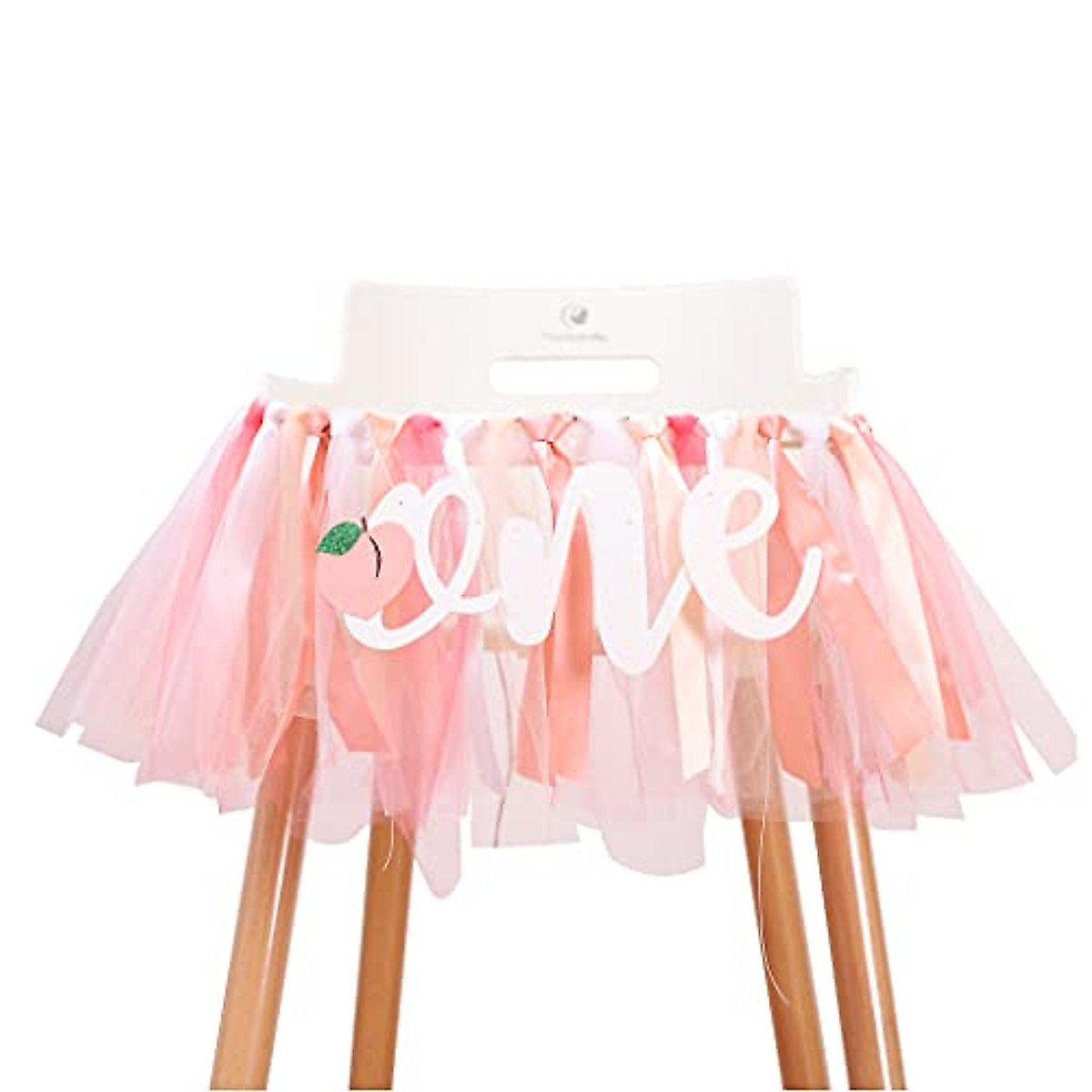 Peach Theme First Birthday Banner - First Birthday High Chair Banner, Sweet Peach Tutu, One Sweet Peach Birthday Decorations, Crush Cake Photo Props Background