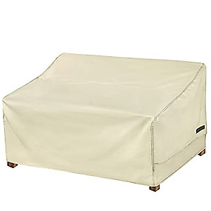 NettyPro Outdoor Sofa Cover Waterproof 3-Seater Patio Couch Cover, Patio Furniture Deep Lounge Sofa Covers with Air Vent and Handle, 88" W x 38" D x 35" H, Beige
