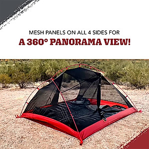 Near Zero 2 Person Ultralight Backpacking Tent, 2 Door, 20D Ripstop Waterproof Sealed Nylon, Freestanding, Rainfly, 3 Season, with Lightweight Aluminum Frame. Easy Setup System