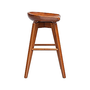 Boraam Bali Counter Height Swivel Stool, 24-Inch, Walnut