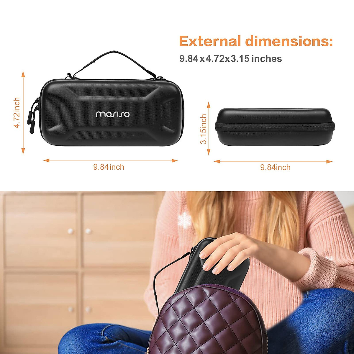 MOSISO EVA Carrying Case Compatible with Nintendo Switch OLED 2021 & Switch, Lightweight Waterproof Shockproof Travel Protective Storage Bag with 30 Game Cartridges & Shoulder Strap, Black