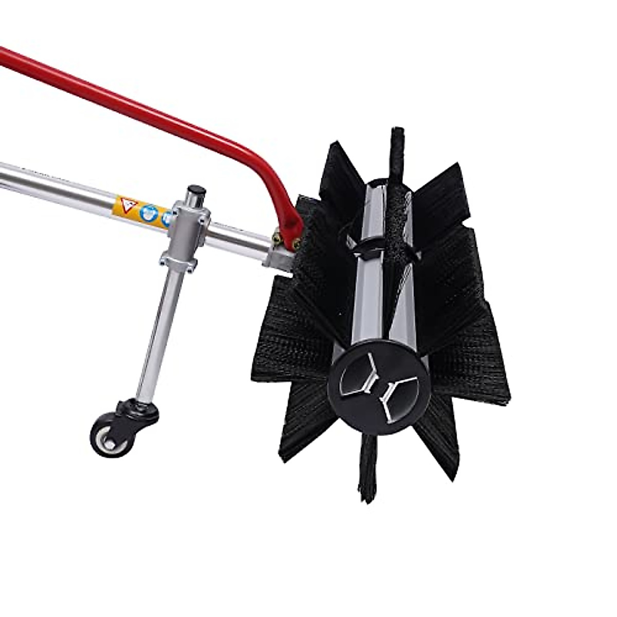 Gas Power Hand Held Walk Behind Sweeper,1.7HP 43CC 2 Stroke Park Garden Cleanning Sweeper Machine Set for Sidewalk Grass Snow Cleaning Lawn