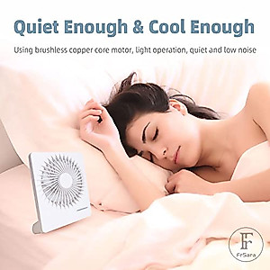 FrSara Fan USB Desk Personal Fan, 4.5Lnch，Long Battery Life, Quiet Portable Mini Table Fan, Three Wind Speed Adjustment, Small Portable and Personal Fan Perfect for Use in Home, Office, Desktop