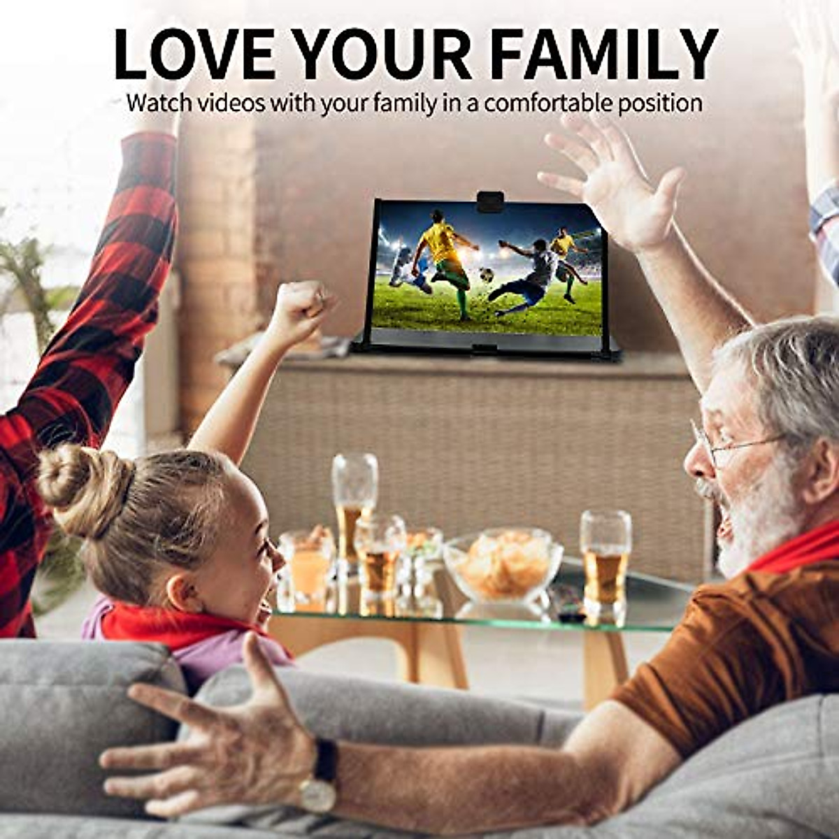 14 inch Black Phone Magnifying Screen Best Thin Foldable Mobile Phone Stand with 3D Screen Magnifier 2022 Newest Version Projector for Movie Cell Phone Screen Amplifier Compatible All Smartphones