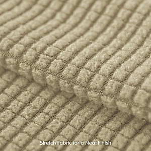 SUBRTEX Stretch Cushion Covers Couch Cushion Slipcovers RV Seat Covers Chair Loveseat Sofa Cushion Protector Spandex Elastic Furniture Protector for Seat (2 Packs, Sand)