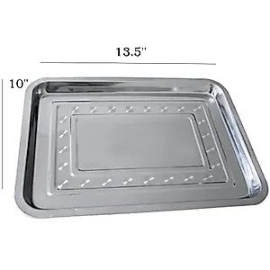 Tattoo Stainless Steel Tray - LEEYUKA 2PCS Stainless Steel Tattoo Tray Dental Medical Tray Piercing Instrument Tray Flat for Tattoo Machine Tattoo Kit Tattoo Supply