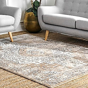 nuLOOM Vintage Medallion Thea Area Rug, 6' 7" x 9', Beige
