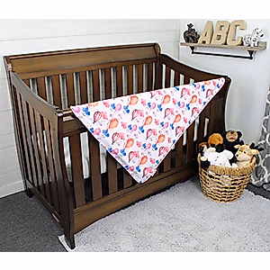 Top Tots Baby Blanket - Rain Clouds and Balloons with Pink Minky Dot