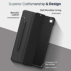 MoKo Case for Galaxy Tab S6 Lite 10.4 Inch 2024 2022 2020 (Model: SM-P620/P625/P613/P619/P610/P615/P617) with Built-in S Pen Holder, Slim Tri-Fold Soft TPU Cover with Auto-Wake/Sleep, Denim Black