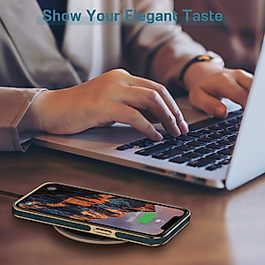 LOHASIC for iPhone 13 Pro Max Leather Case, Slim Luxury Business PU Non-Slip Grip Shockproof Bumper Full Body Protective Cover Men Phone Cases for iPhone 13 Pro Max 6.7" (2021) - Vintage Blue