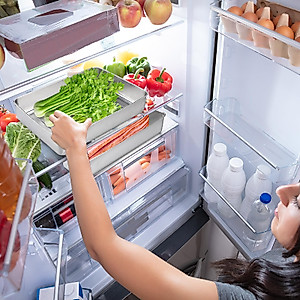 Maxcheck 6 Pcs Stainless Steel Food Containers with Lids 2 Metal Bacon Container for Refrigerator 2 Cheese Deli Meat Steamer Airtight Bacon Keeper 2 Food Clips for Freezer Buffet Kitchen