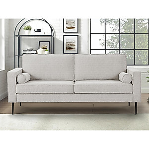 ROCKINGRUN 77" Loveseat Sofa, Chenille Fabric Sectional Mini Sofa for Living Room, Upholstered 2 Seater Couch Sofa with Track Armrest, Small Sofa Bed, Comfy Couch for Dorm, Office, Apartment