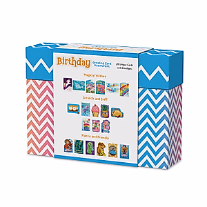 Peaceable Kingdom Birthday Card Assortment Box (20 Cards with Envelopes and Storage Box)