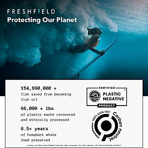 Freshfield Vegan Omega 3 DHA: Sustainably Sourced, Premium, Carrageenan Free, Compostable Bottle, Fish Oil Replacement, Carbon Neutral. Supports Heart, Brain, Joint Health w/DPA (60)